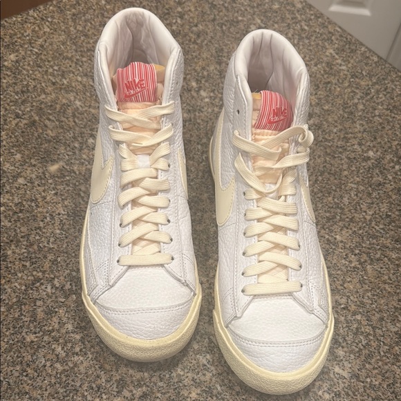 Nike | Shoes | Nike White And Cream Hightop Sneakers | Poshmark